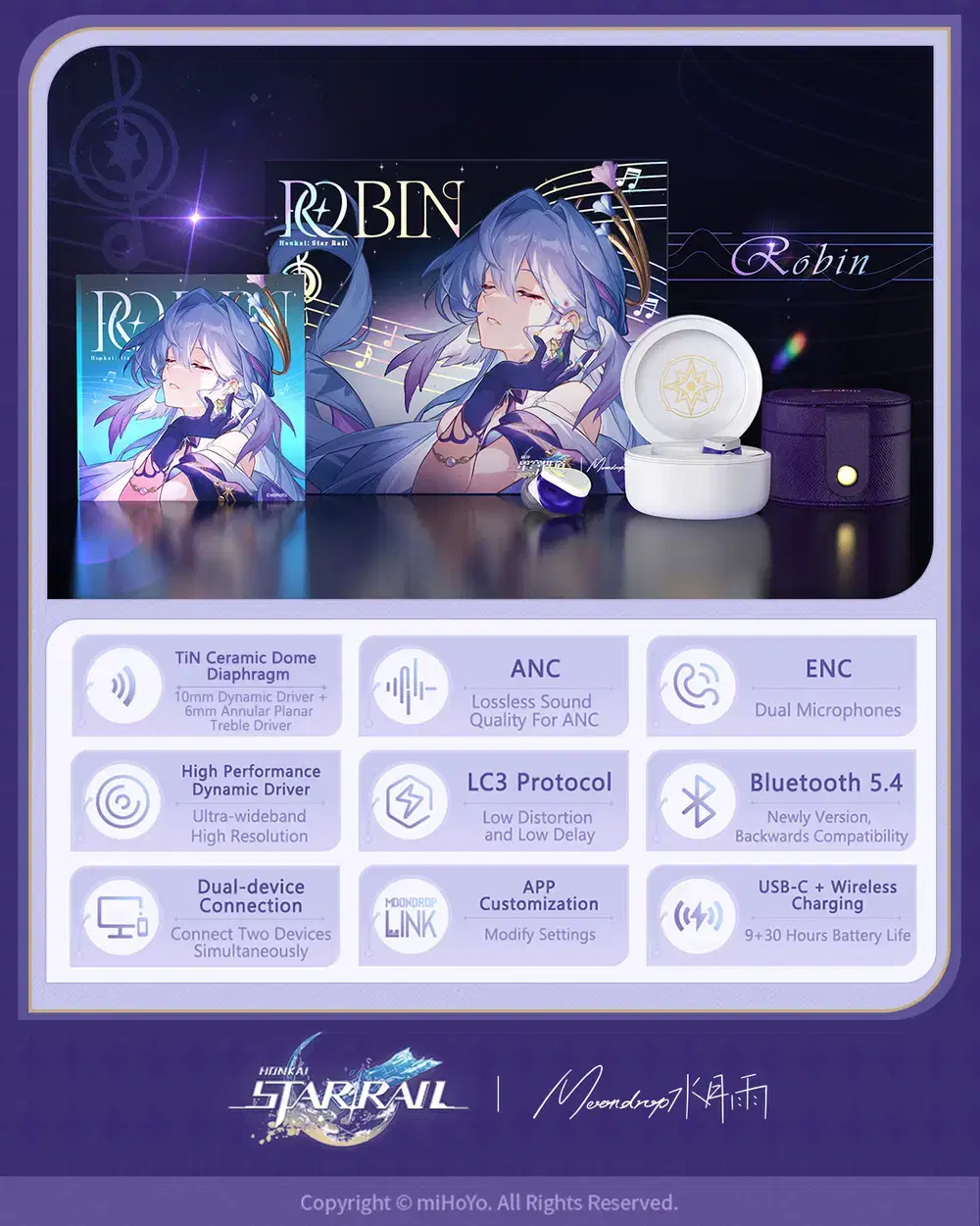 Moondrop X Honkai Star Rail ROBIN - SLaudio - TAI NGHE VIỆT Headphone Store