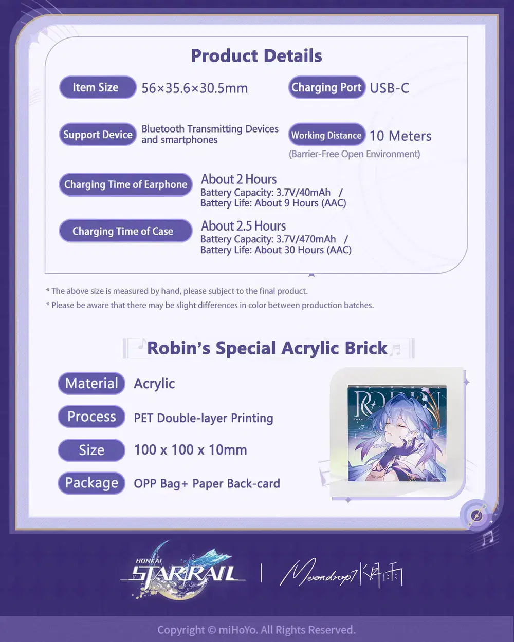 Moondrop X Honkai Star Rail ROBIN - SLaudio - TAI NGHE VIỆT Headphone Store